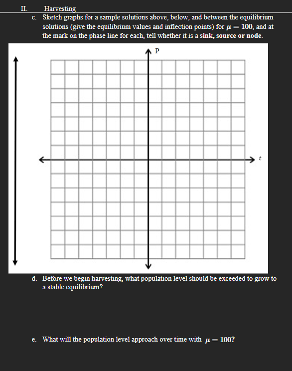 1 Consider The Population Ode Graph With A Harvest