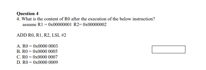 Solved Question 4 4. What is the content of RO after the | Chegg.com
