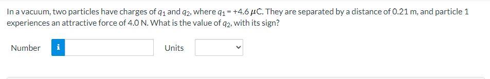Solved In a vacuum, two particles have charges of q1 and q2, | Chegg.com