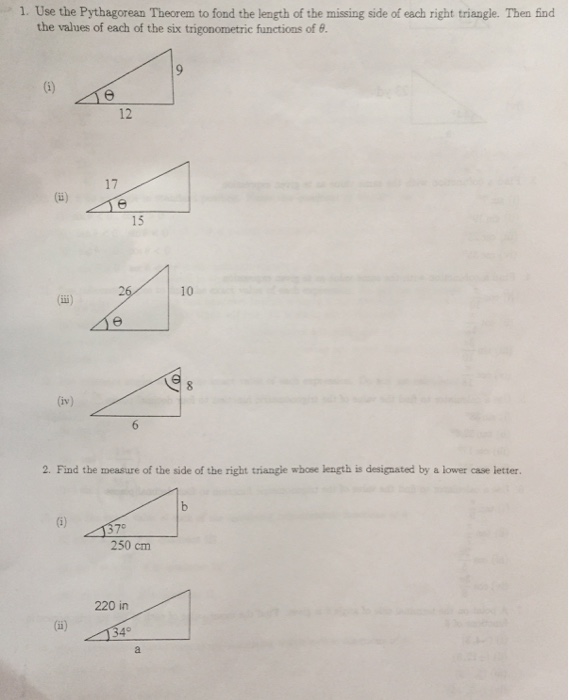Solved use the Pythagorean theorem to find the length of the | Chegg.com