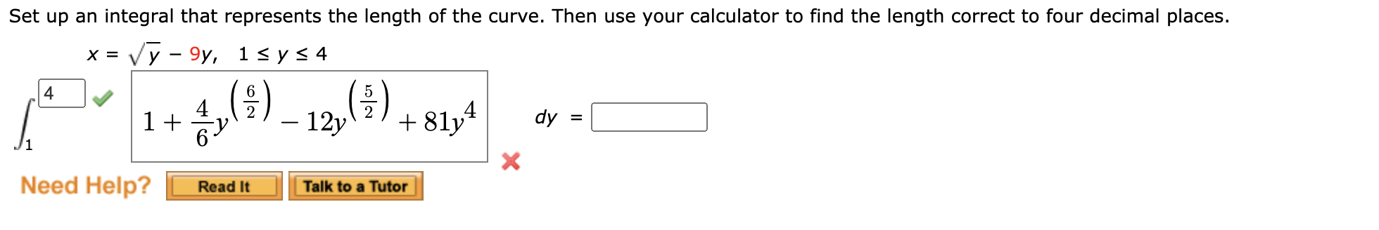 Solved Set up an integral that represents the length of the | Chegg.com