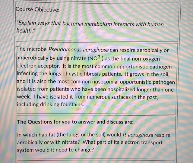 Solved Course Objective: "Explain ways that bacterial | Chegg.com