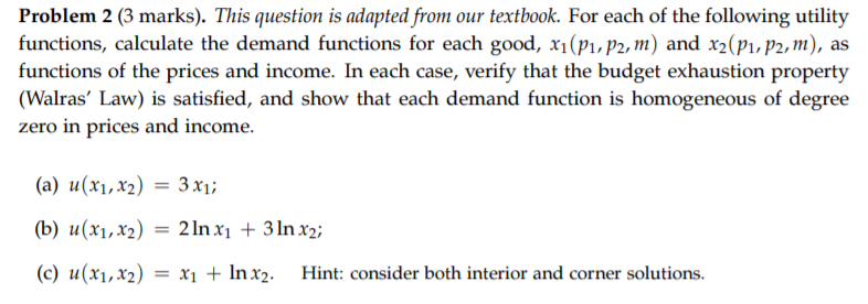 Solved Problem 2 (3 marks). This question is adapted from | Chegg.com