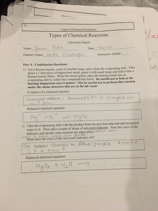 Solved 52 Types Of Chemical Reactions Types Of Chemical Chegg Solved 52 Types Of Chemical Reactions Types Of Chemical Chegg