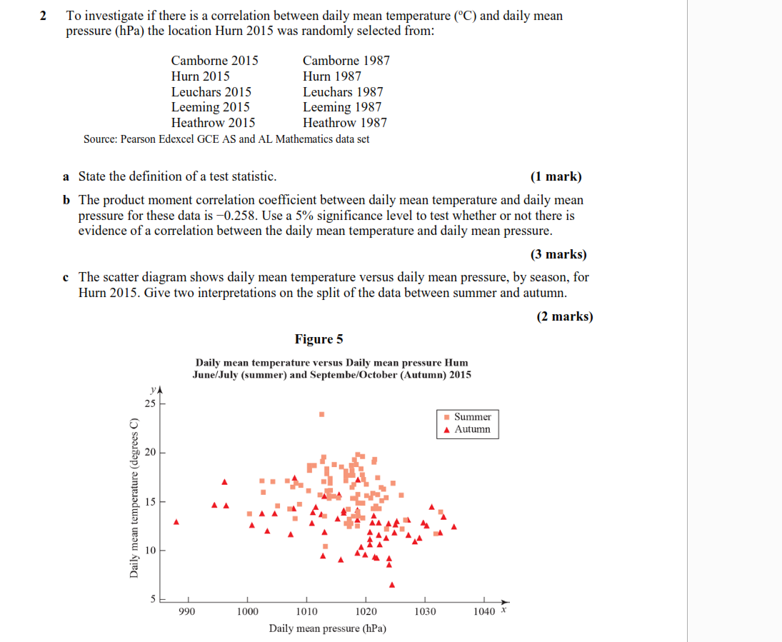 Solved 2 To investigate if there is a correlation between | Chegg.com