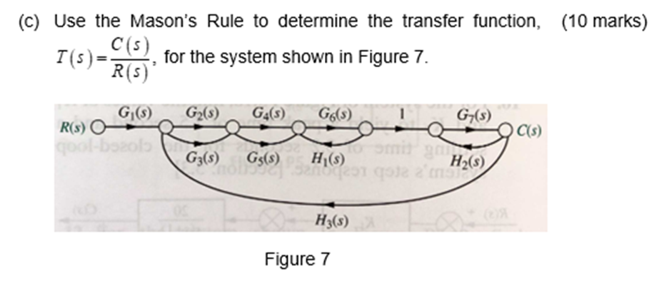 Solved c) Use the Mason's Rule to determine the transfer | Chegg.com