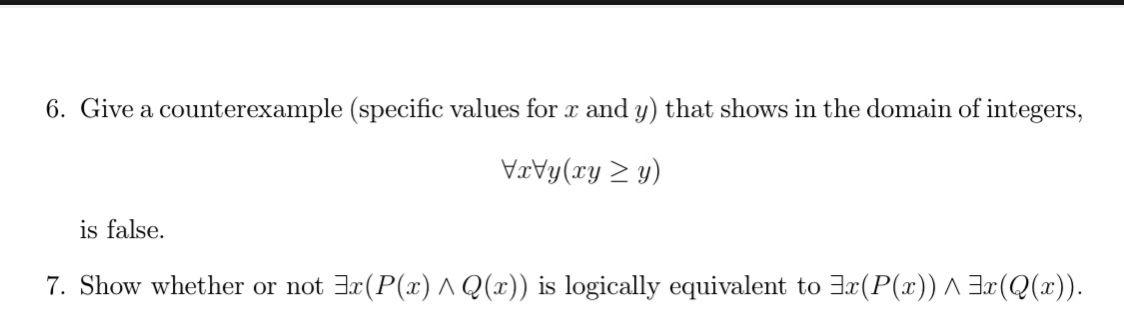Solved 6. Give a counterexample (specific values for r and | Chegg.com