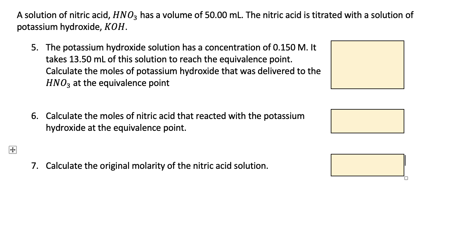 Solved A solution of nitric acid, \\( \\mathrm{HNO}_{3} \\) | Chegg.com