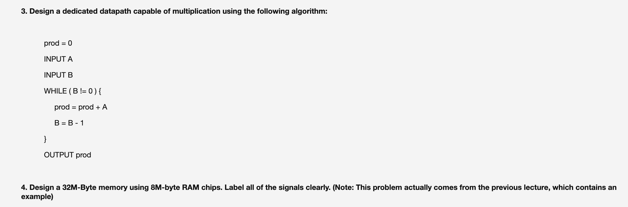 3. Design a dedicated datapath capable of | Chegg.com
