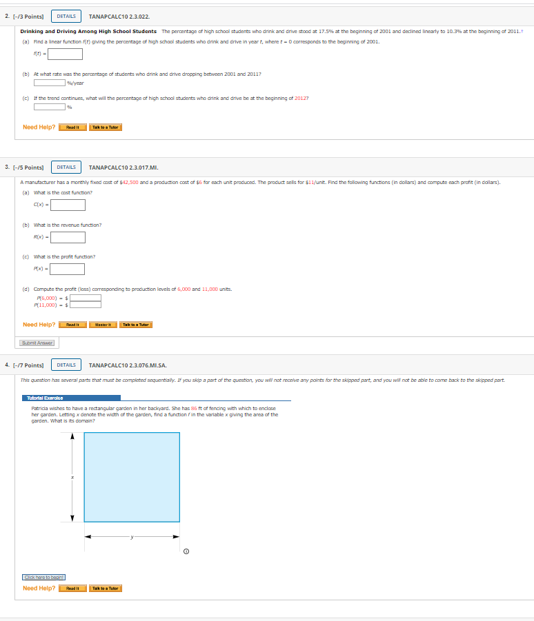 Solved 2. (-/3 Points DETAILS TANAPCALC10 2.3.022. Drinking | Chegg.com Solved 2. (-/3 Points DETAILS TANAPCALC10 2.3.022. Drinking | Chegg.com