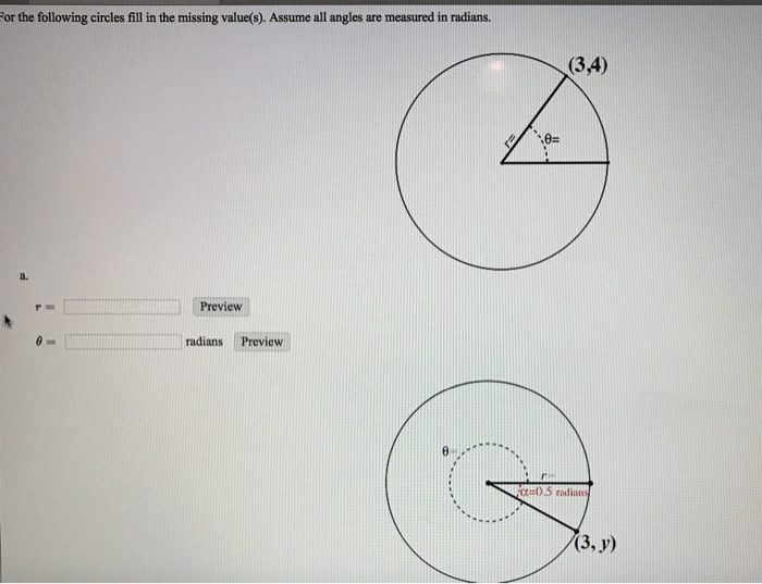 Solved or the following circles fill in the missing | Chegg.com