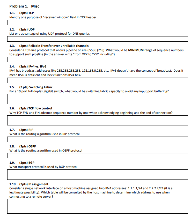 Solved 1.3. (2pts) Reliable Transfer over unreliable | Chegg.com