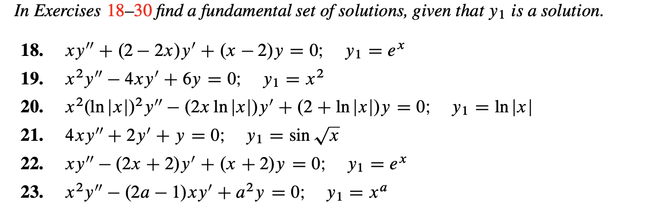 Solved In Exercises 18–30 find a fundamental set of | Chegg.com