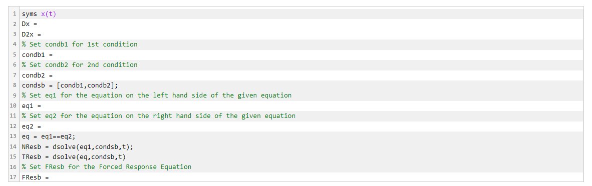 Solved Problem LCCDE on Responses with given conditions My | Chegg.com