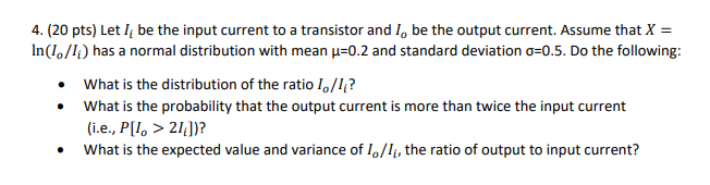 Solved 4. ( 20 pts) Let Ii be the input current to a | Chegg.com
