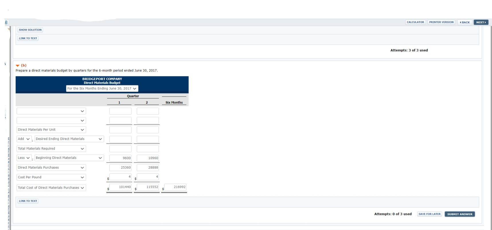 Solved CALCULATOR PRINTER VERSION (BACK NEXT Exercise 13-6 | Chegg.com