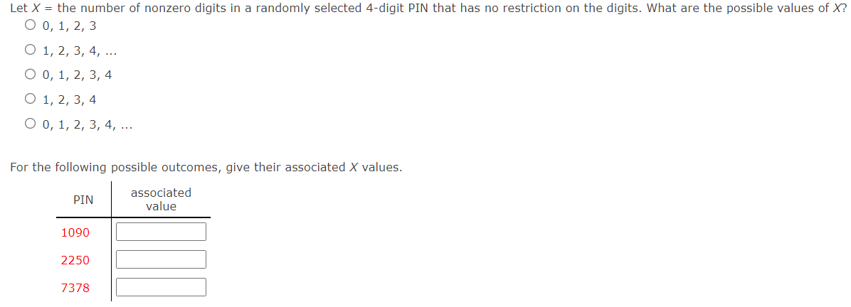 Solved Let X The Number Of Nonzero Digits In A Randomly Chegg