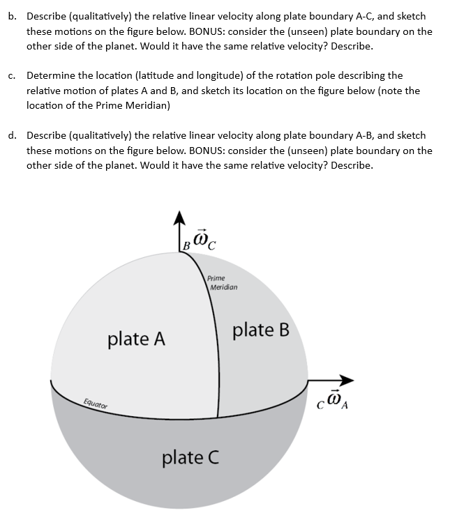 Solved On the planet below, plates A and B are half | Chegg.com