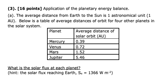 Solved (3). [16 points] Application of the planetary energy | Chegg.com
