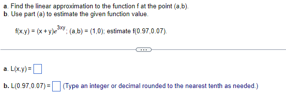 Solved a. Find the linear approximation to the function f at | Chegg.com
