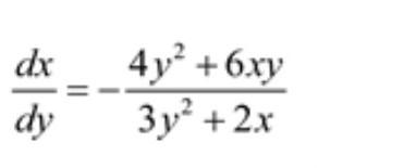 Solved dx dy 4y2 +6xy 3y2 + 2x | Chegg.com