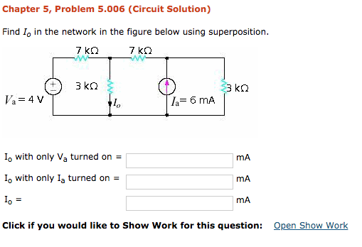 Solved Chapter 5, Problem 5.006 (Circuit Solution) Find I in | Chegg.com