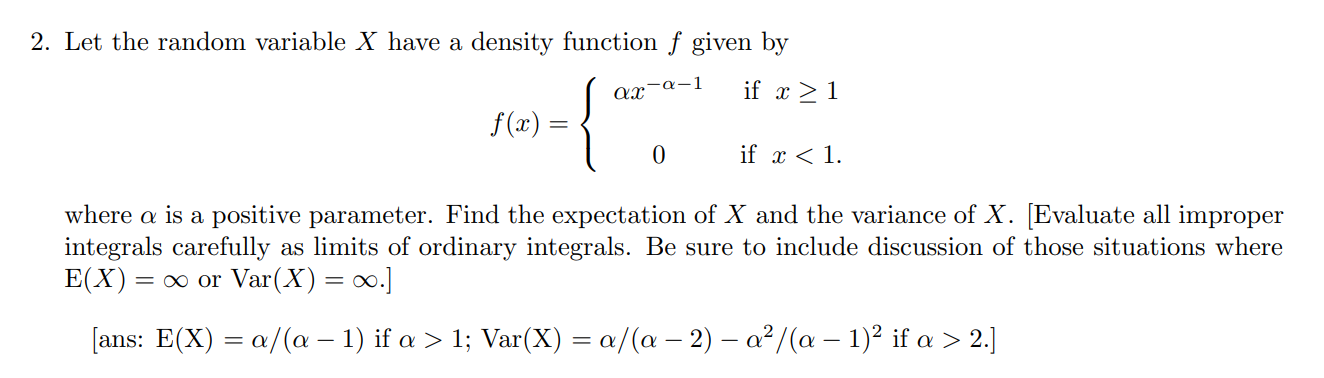 Solved Let the random variable X have a density function f | Chegg.com