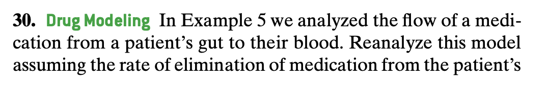30. Drug Modeling In Example 5 we analyzed the flow | Chegg.com