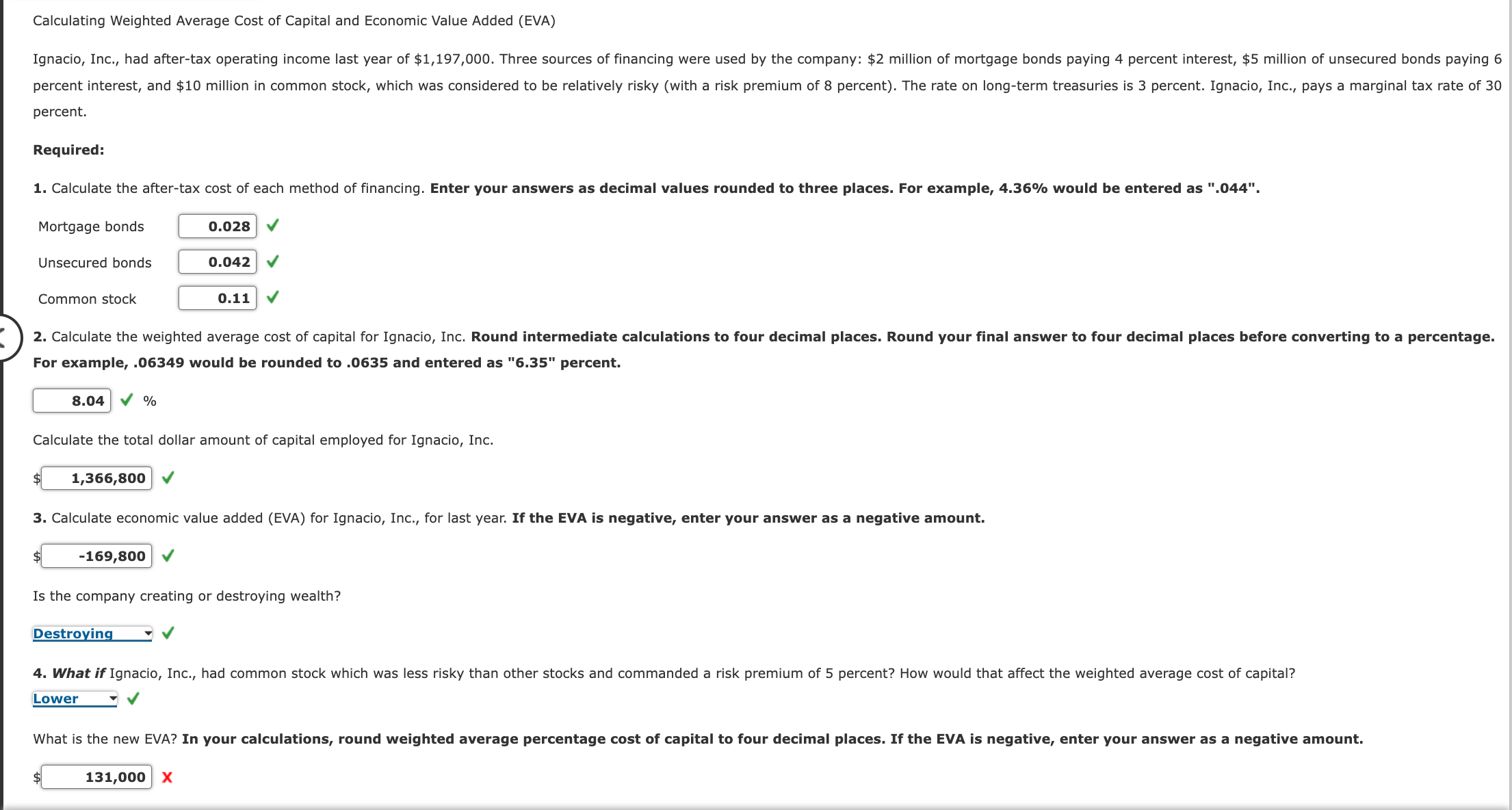 Solved Calculating Weighted Average Cost of Capital and | Chegg.com