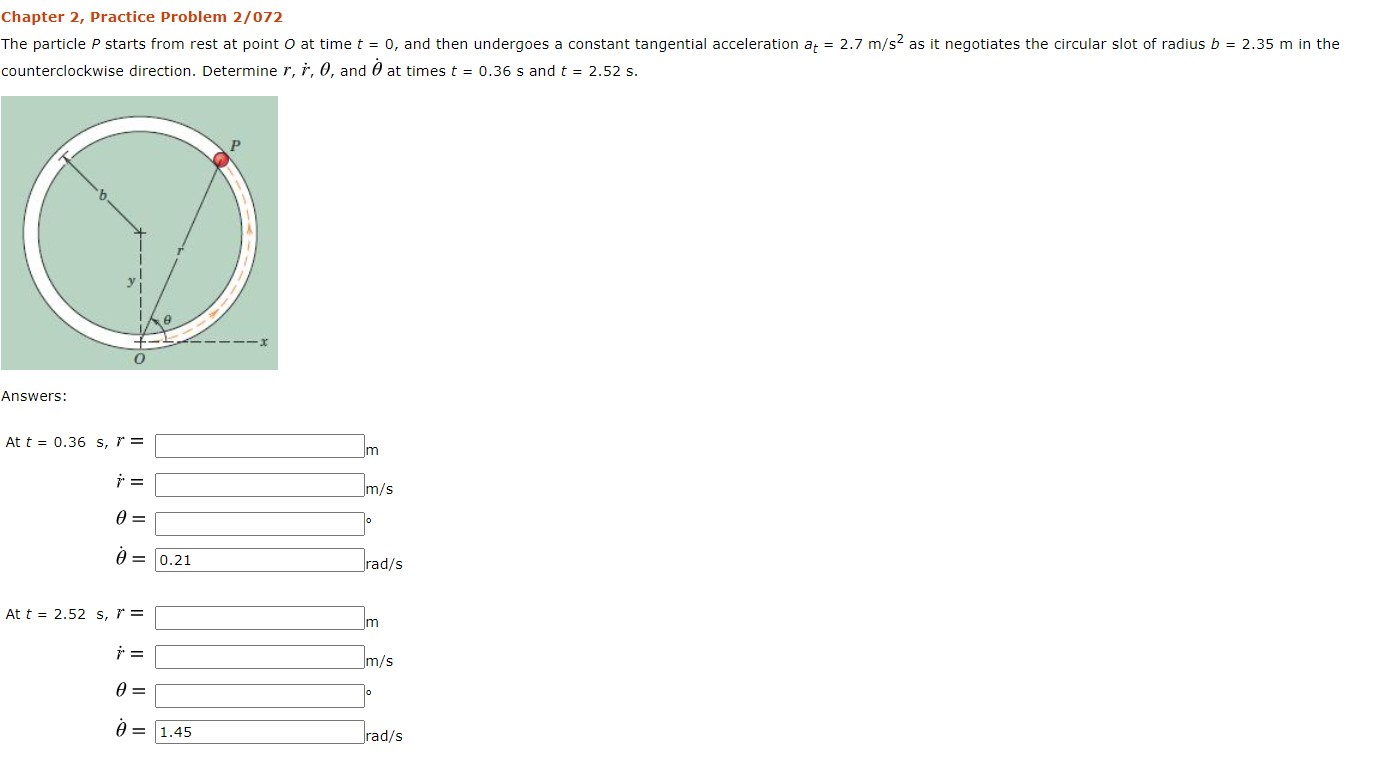 Solved Chapter 2, Practice Problem 2/072 The particle P | Chegg.com
