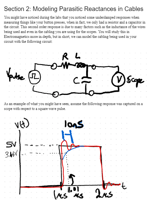 Solved Section 2: Modeling Parasitic Reactances in Cables | Chegg.com