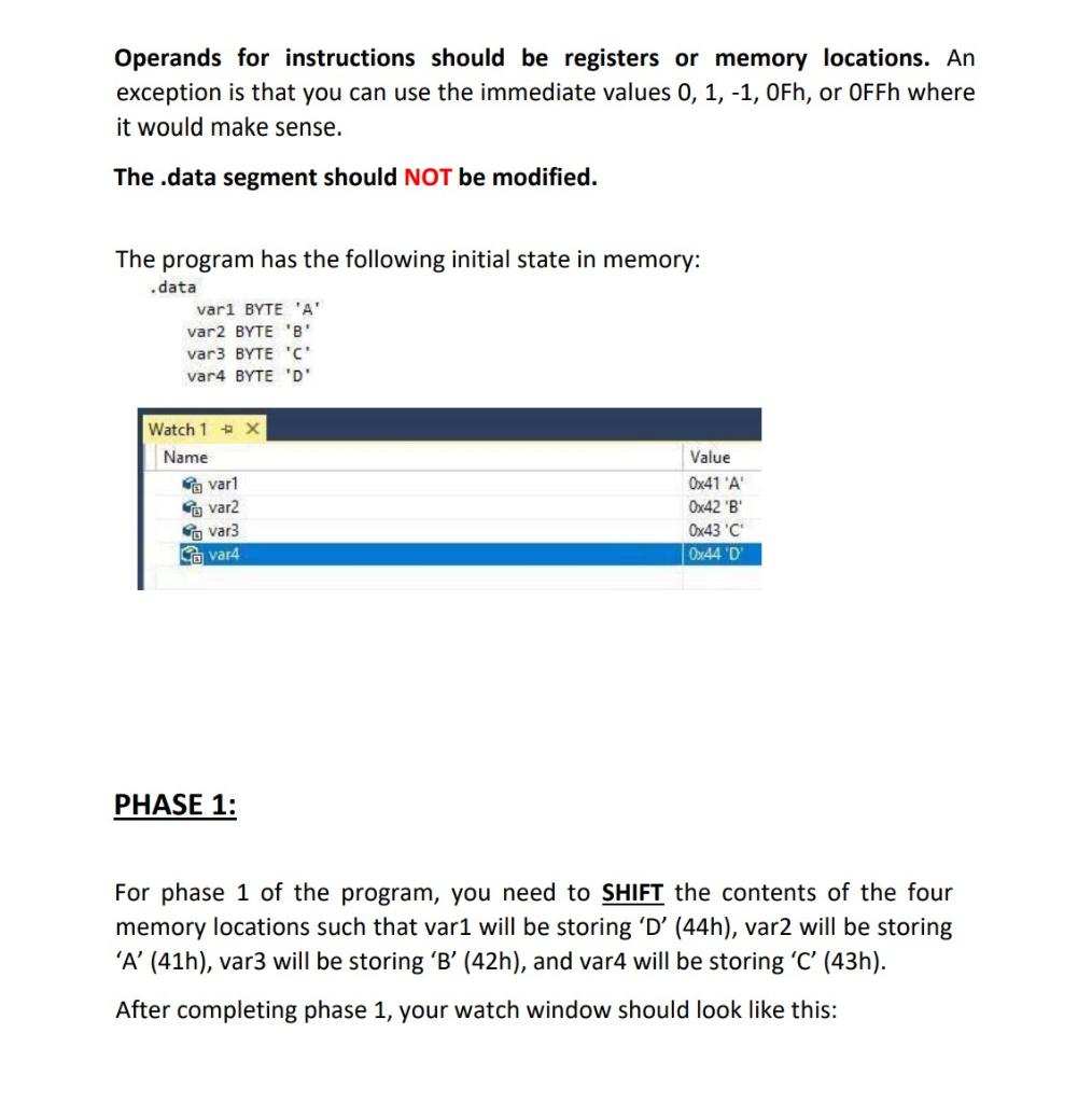 EAX=44414243 For this programming assignment you | Chegg.com