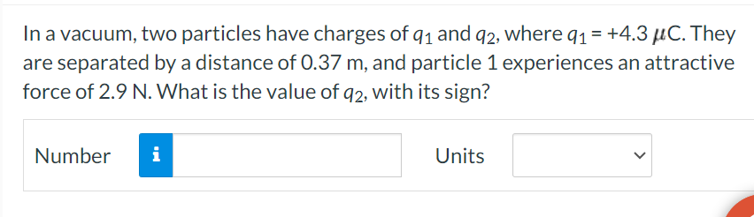 Solved In a vacuum, two particles have charges of q1 ﻿and | Chegg.com