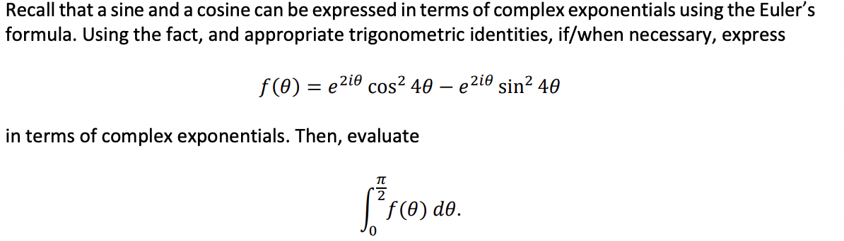 Solved Recall that a sine and a cosine can be expressed in | Chegg.com