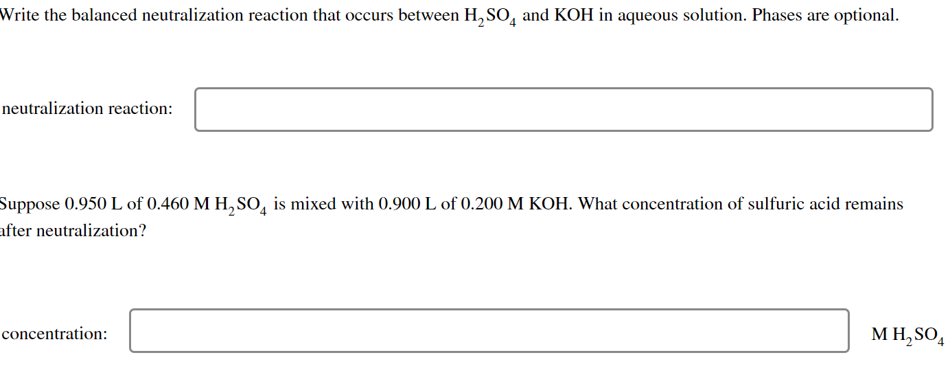 Solved Write the balanced neutralization reaction that | Chegg.com