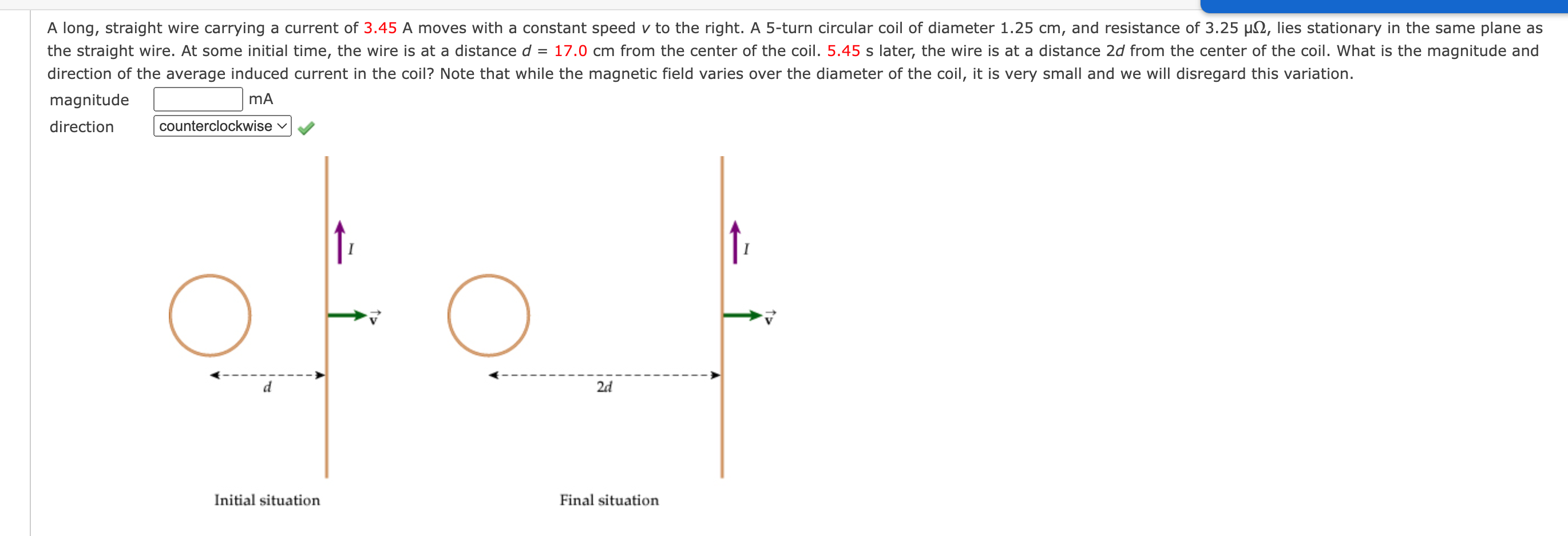 Solved magnitude mA direction | Chegg.com