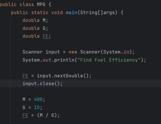 Solved Problem: Variable FE is assigned but never | Chegg.com
