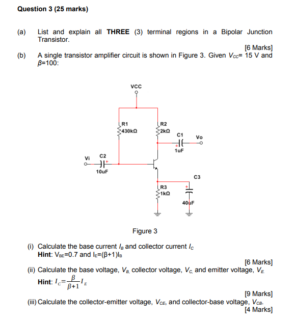 Solved (a) List and explain all THREE (3) terminal regions | Chegg.com