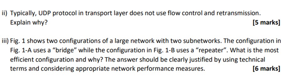 Solved ii) ﻿Typically, UDP protocol in transport layer does | Chegg.com