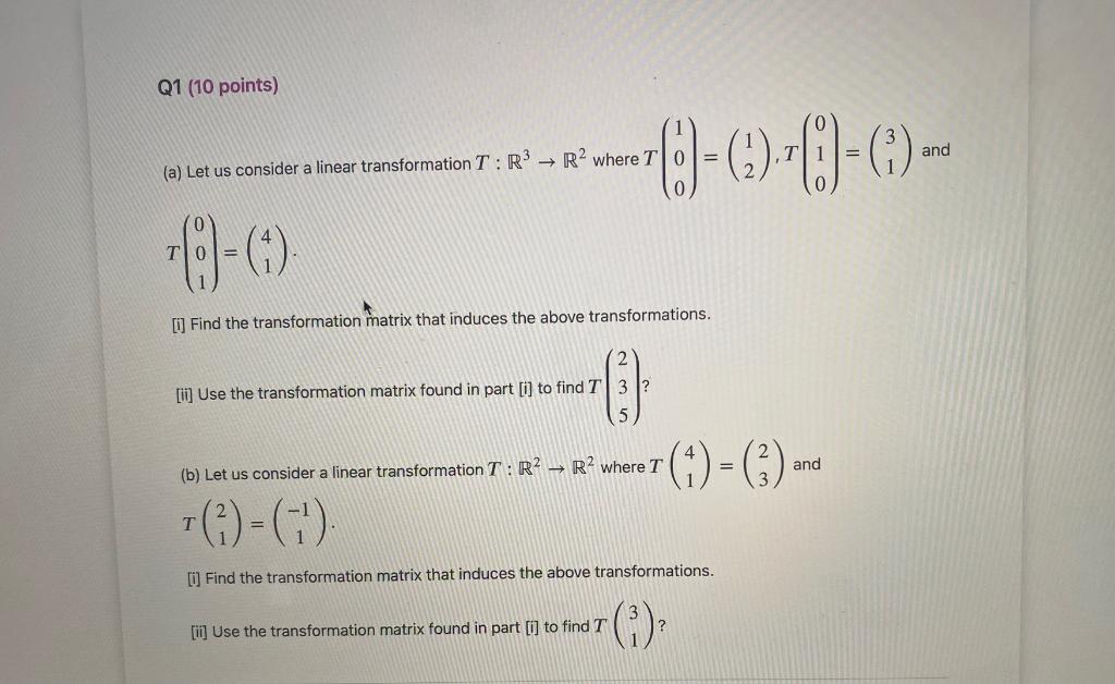 Solved Q1 (10 points) (a) Let us consider a linear | Chegg.com