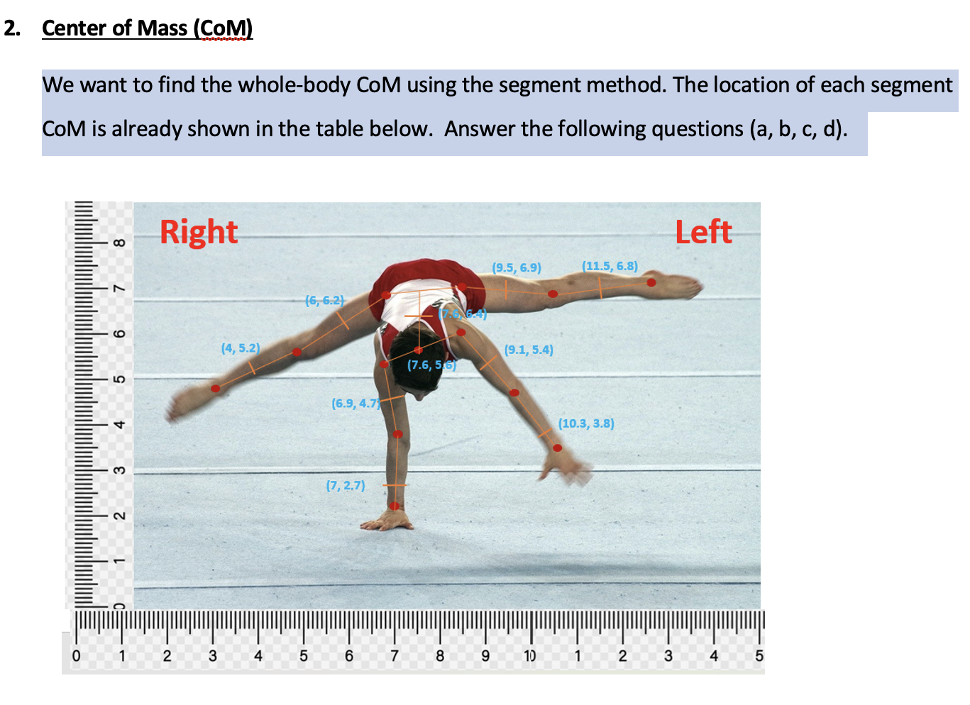 We want to find the whole-body CoM using the segment | Chegg.com