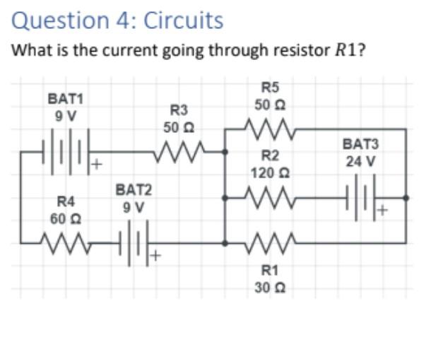Solved What is the current going through resistor R1 ? | Chegg.com