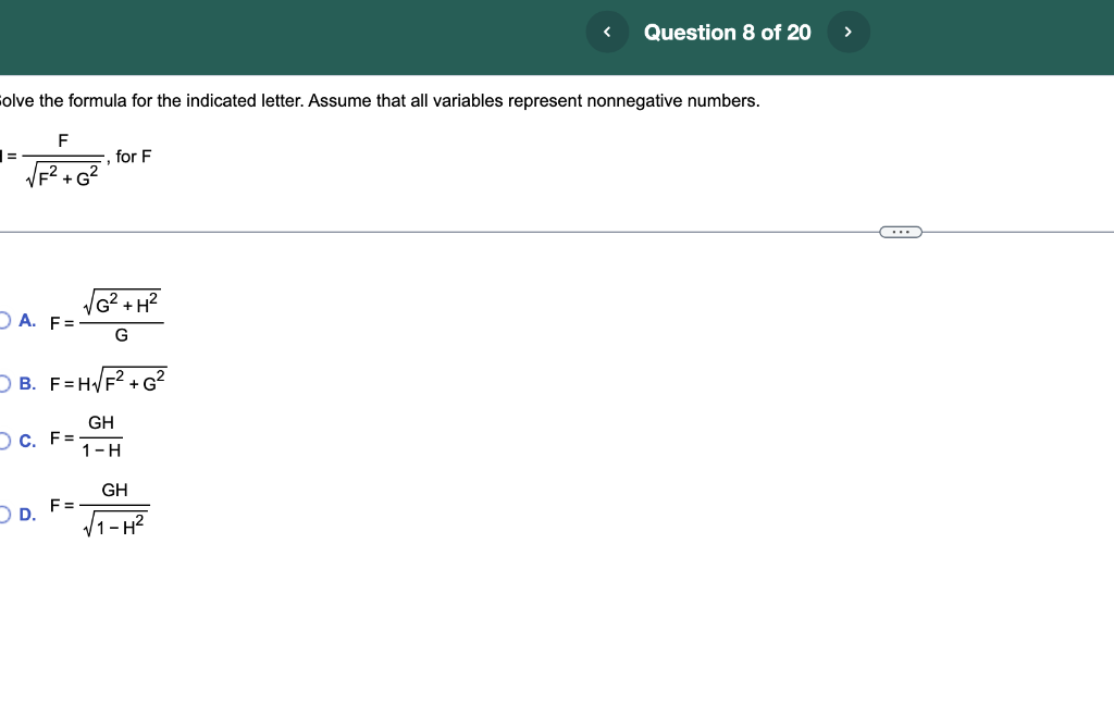 Solved olve the formula for the indicated letter. Assume | Chegg.com