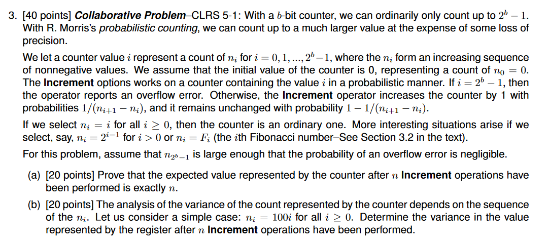Solved 3. [40 points] Collaborative Problem-CLRS 5-1: With a | Chegg.com