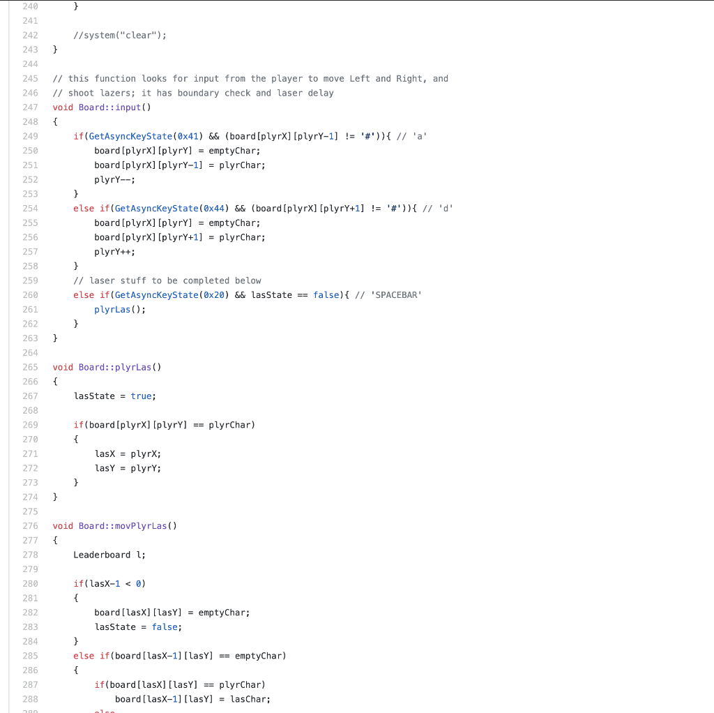 Solved Space Invaders Game C++ 1. Look at the provided | Chegg.com