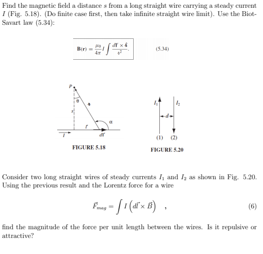 Solved Find the magnetic field a distance s from a long | Chegg.com