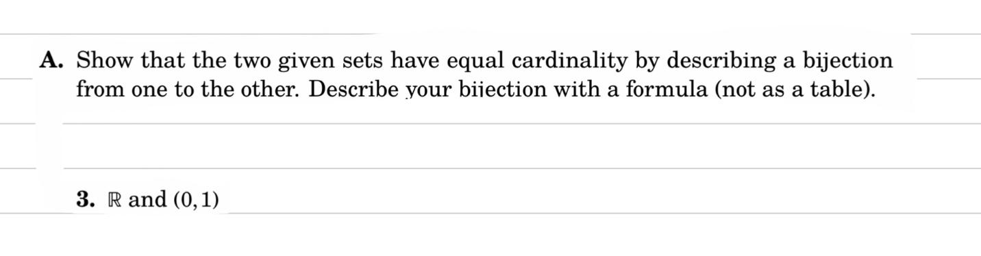 Solved A. Show that the two given sets have equal | Chegg.com