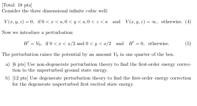 Solved [Total: 18 pts] Consider the three dimensional | Chegg.com