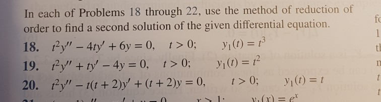Solved fo In each of Problems 18 through 22, use the method | Chegg.com