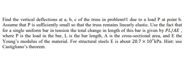 Solved Find the vertical deflections at a,b,c of the truss | Chegg.com